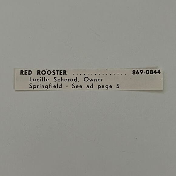 None and/or Unknown | Other | Red Rooster Lucille Scherod Springfield ...